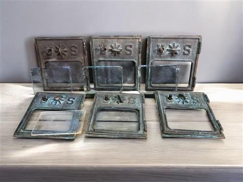 US Post Office Box Bronze Star Doors, Vintage Combination Lock Mailbox ...