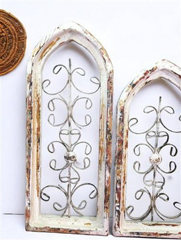3 Arched Wood Metal Gothic Window Frames, Architectural Church Window ...
