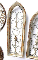 3 Large Arched Wood Metal Gothic Window Frames, Architectural Window F ...