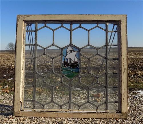 Antique Stained Glass, Rectangular Church Window, Architectural Art Gl ...