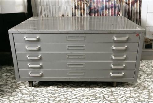 Industrial Flat File Cabinet, Vintage Stacor Blueprint Map Drawer, Dra ...