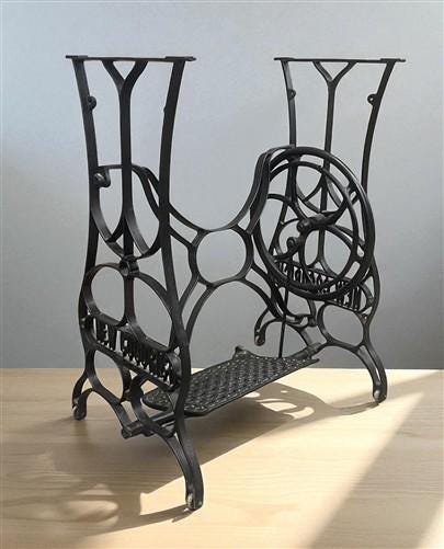 Treadle Sewing Machine, Cast Iron Base, Industrial Age New Goodrich St ...