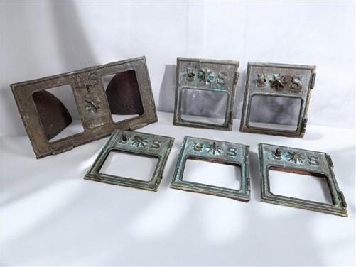 US Post Office Box Bronze Star Doors, Vintage Combination Lock Mailbox ...