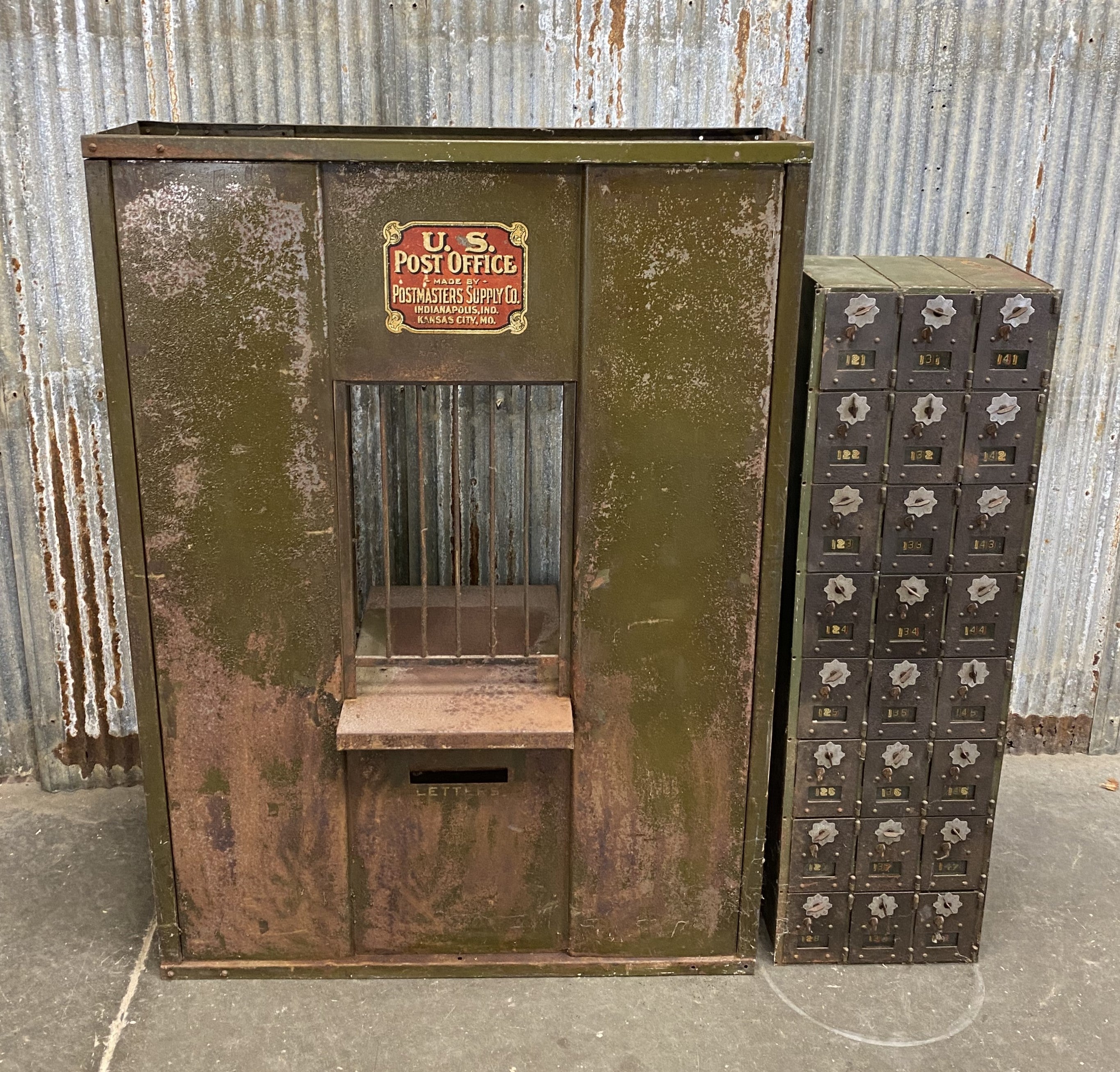 2 Hardware Store Cabinets, Cubbyhole, Railroad Post Office Mail Sorter ...