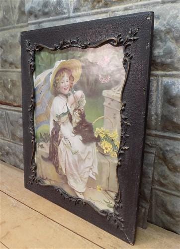 Vintage Victorian Wood Frame, Rectangular Photo Picture Mirror Art Fra ...